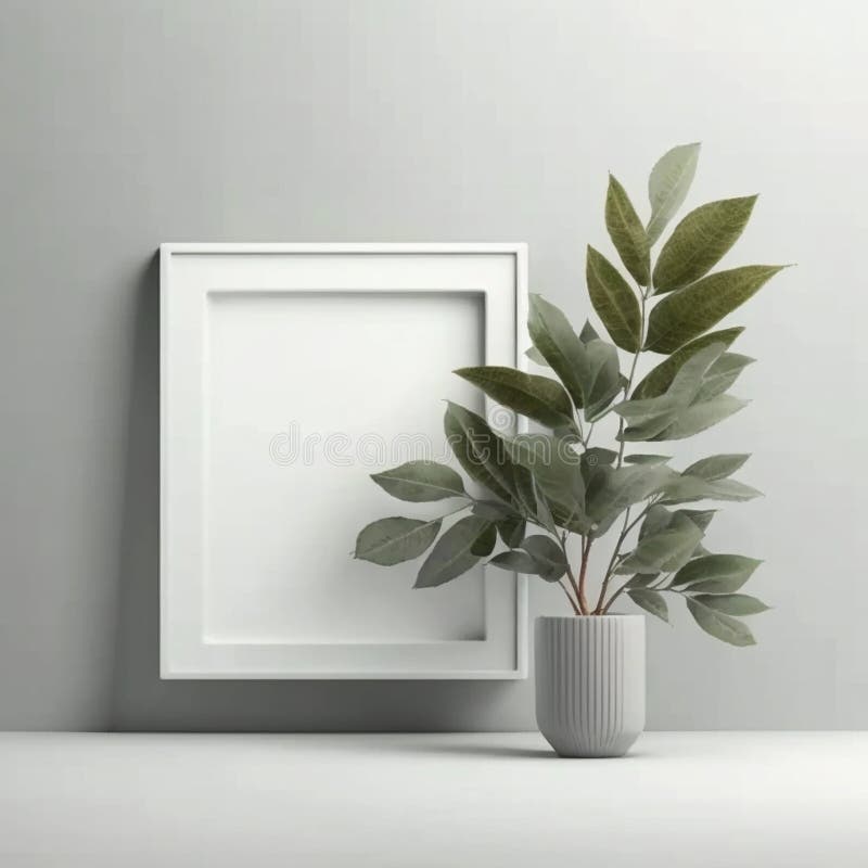 Empty Square Frame in Modern Interior Ai Generative Stock Illustration ...