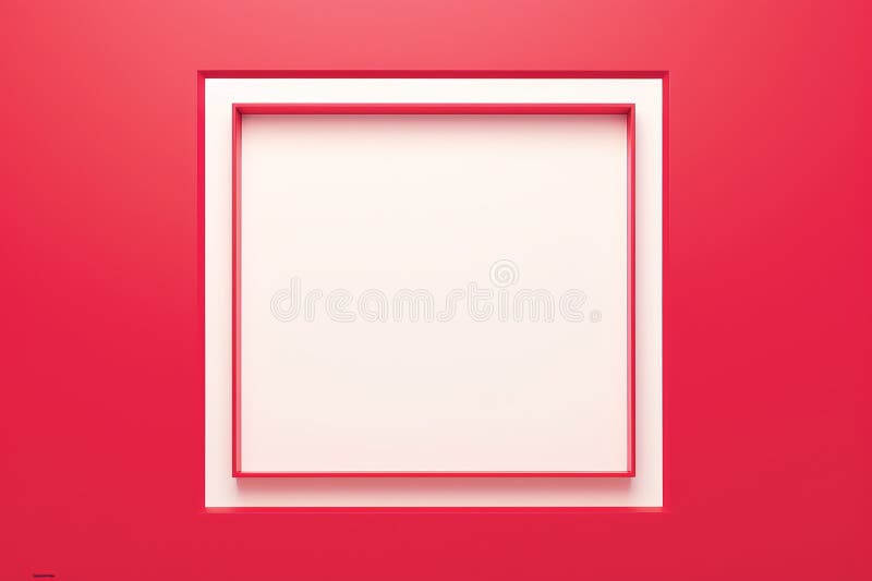 An Empty Square Frame on a Red Background Stock Illustration ...