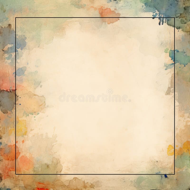 An Empty Square Frame on a Watercolor Background Stock Illustration ...