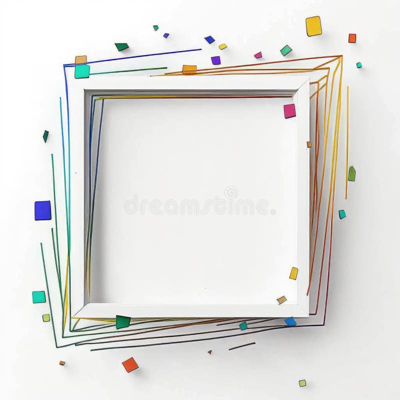 Empty Square Frame on White Background. Stock Photo - Image of form ...