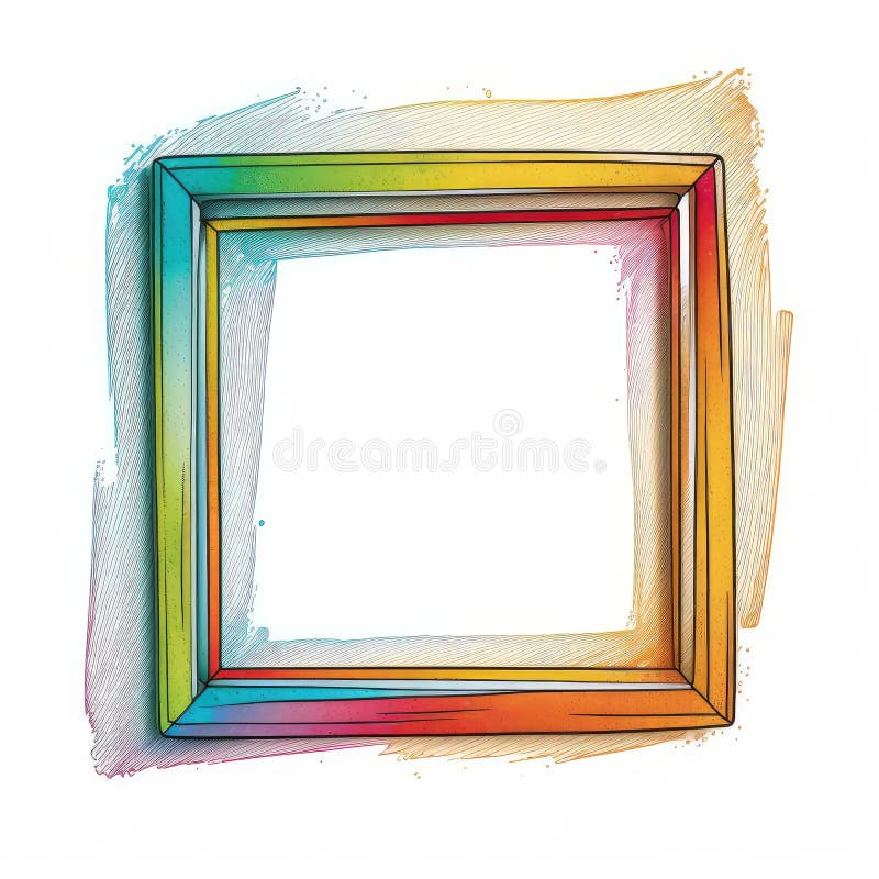 Empty Square Frame on White Background. Stock Illustration ...