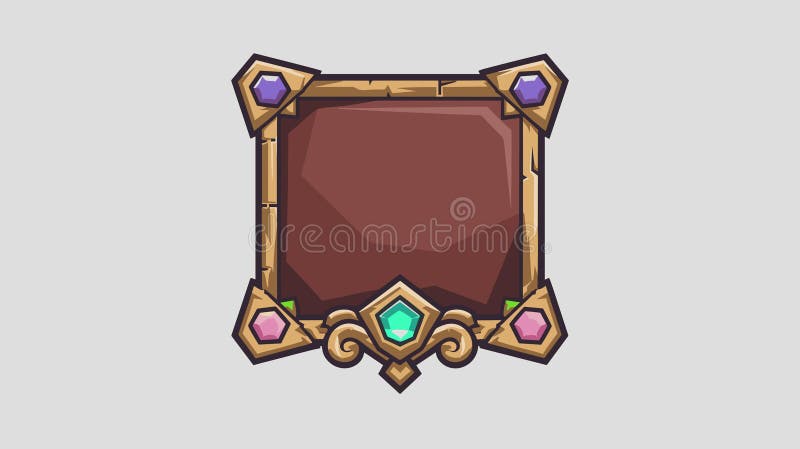 Empty Square Golden Frames in Medieval Style for Game Ui Design. Vector ...