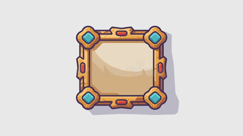 Empty Square Golden Frames in Medieval Style for Game Ui Design. Vector ...
