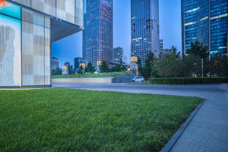Empty Square of Modern Architecture in City of China Stock Photo ...