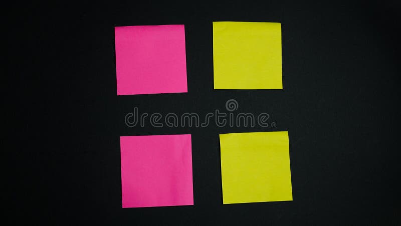 Empty Square Multi-colored Stickers Hang on a Black Board, Business ...