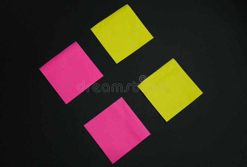 Empty Square Multi-colored Stickers Hang on a Black Board, Business ...