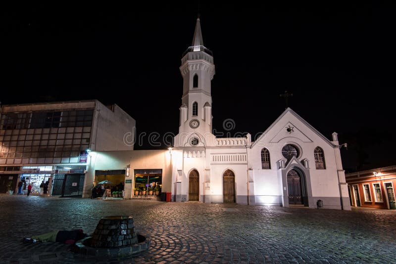 Curitiba Old Town at Night stock image. Image of landmark - 99465217