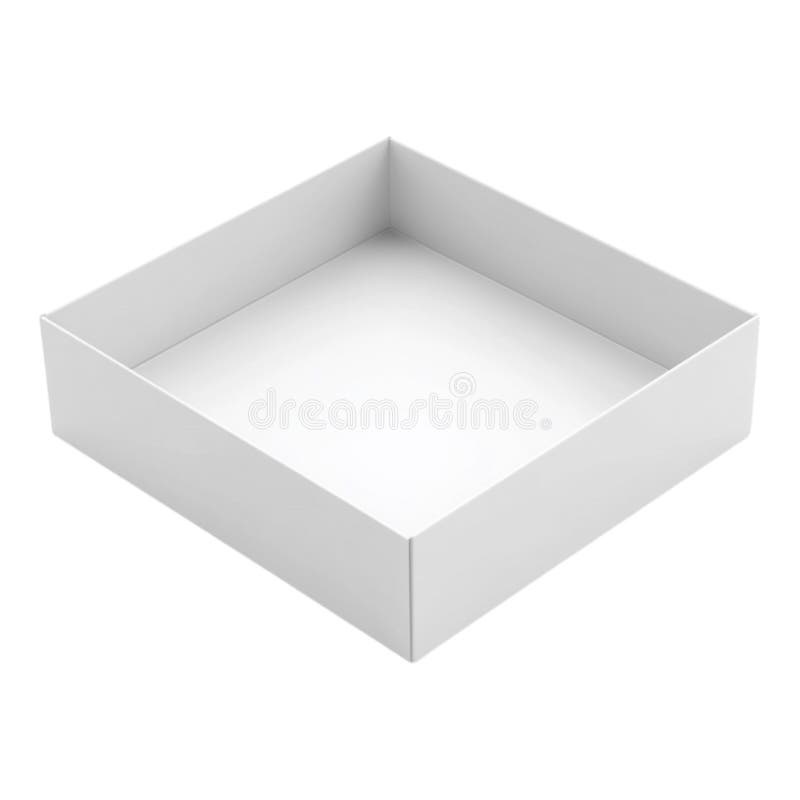 Empty Square Paper Box Against Transparent Background for Packaging ...