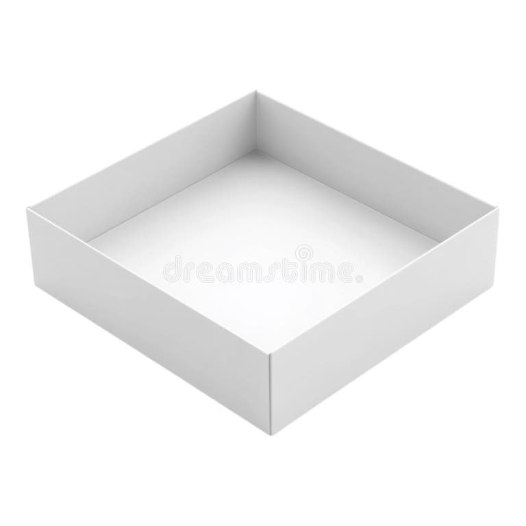 Empty Square Paper Box Against Transparent Background for Packaging ...