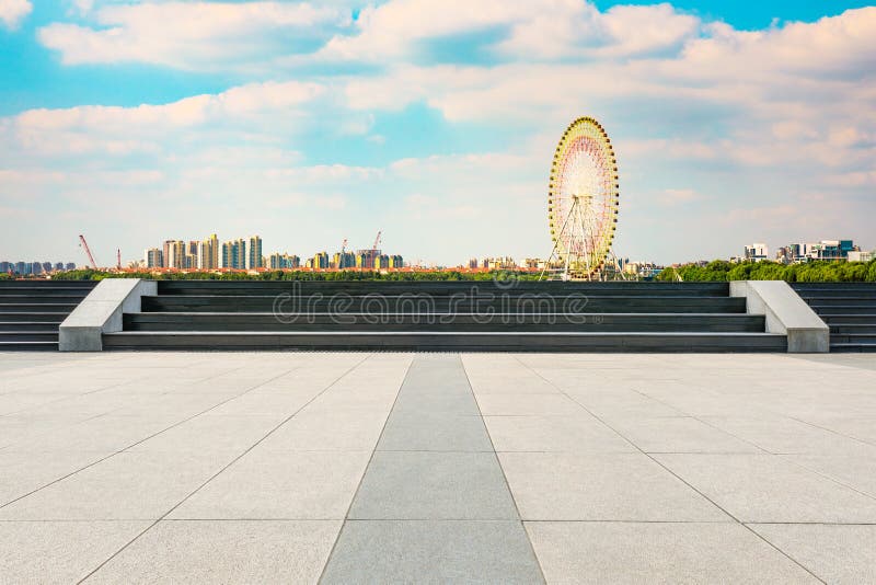 Square Road and Beautiful City Skyline in Suzhou Stock Photo - Image of ...