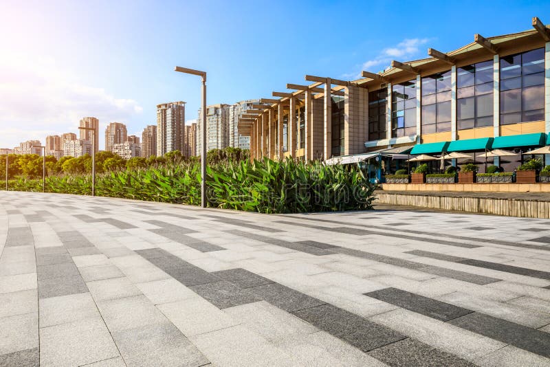 Square Road and Beautiful City Skyline in Suzhou Stock Image - Image of ...