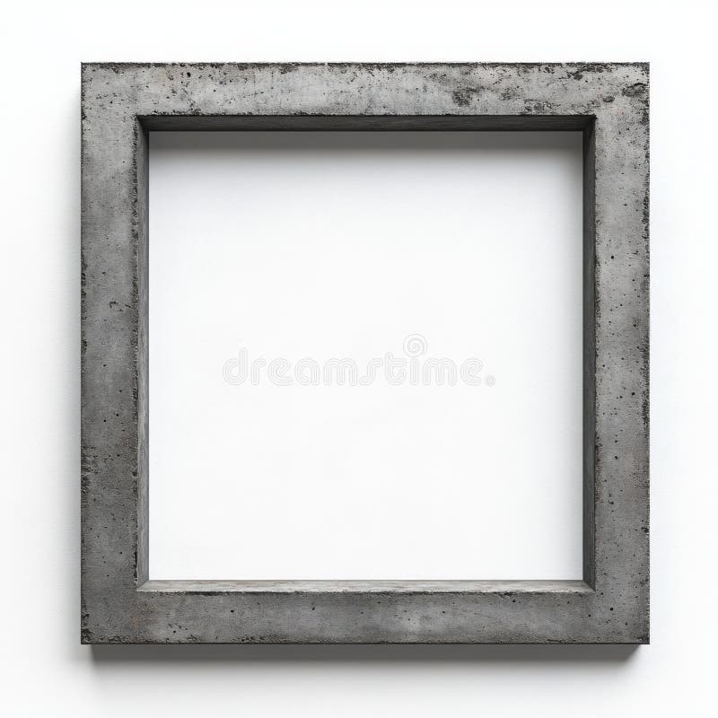Empty Square Rustic Frame with Concrete Texture, Displayed on Plain ...