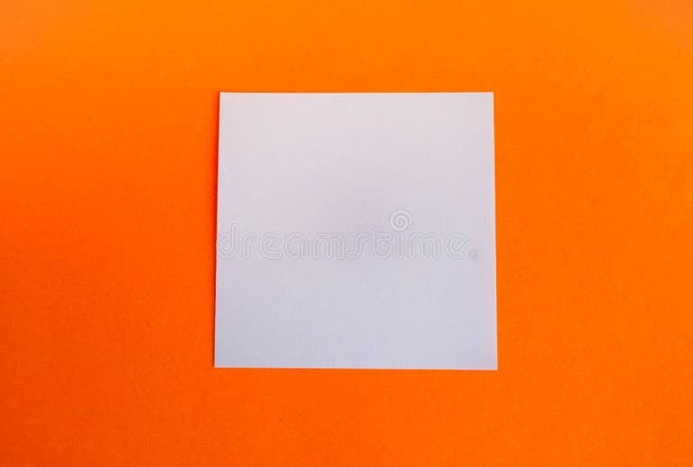 An Empty Square White Composition on a Bright Orange Background ...