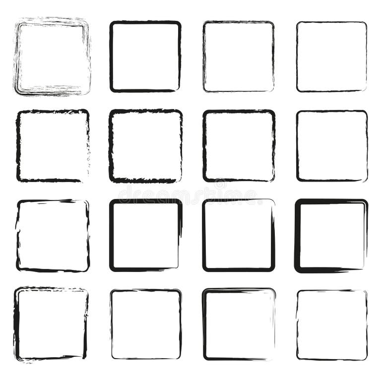 Empty Squares Grid. Blank Template Layout. Vector Frame Collection ...
