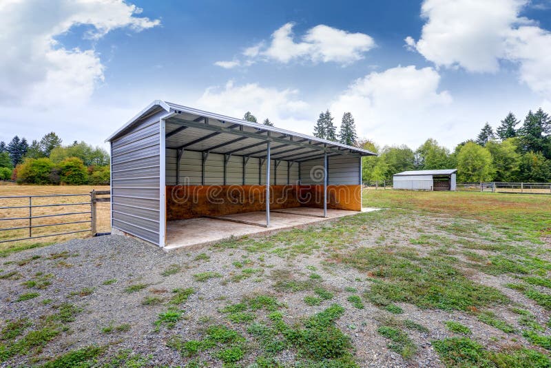 Horse Farm Empty Stable Interior. Stock Image - Image of empty ...