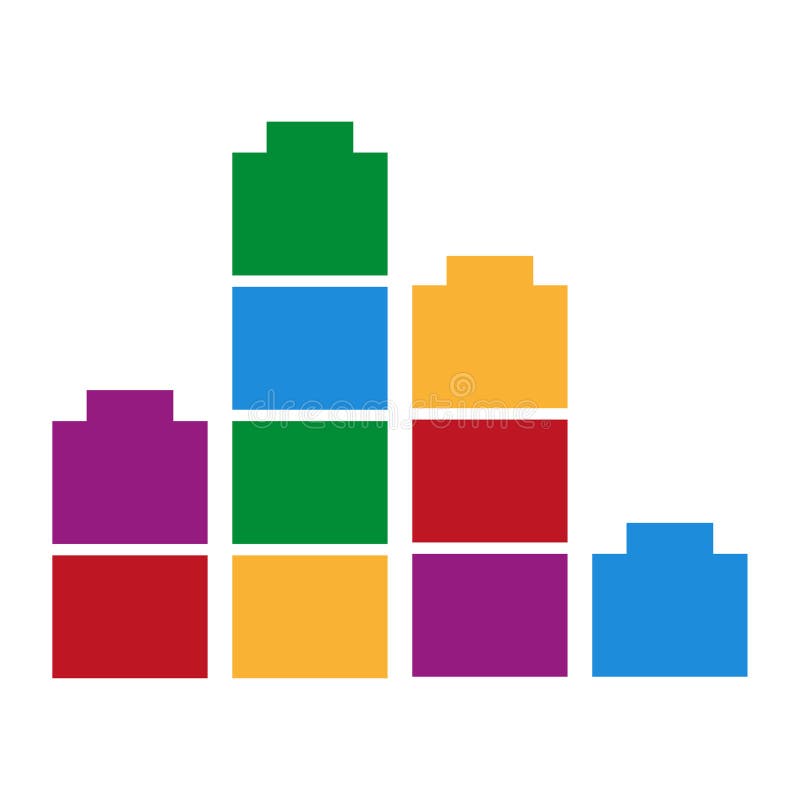 Empty Stack of Cubes. Scattered Colorful Blocks. Vector Illustration ...