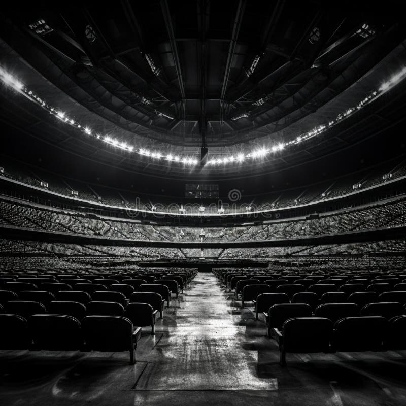 Empty Stadium or Arena with Dramatic Stillness Stock Photo - Image of ...