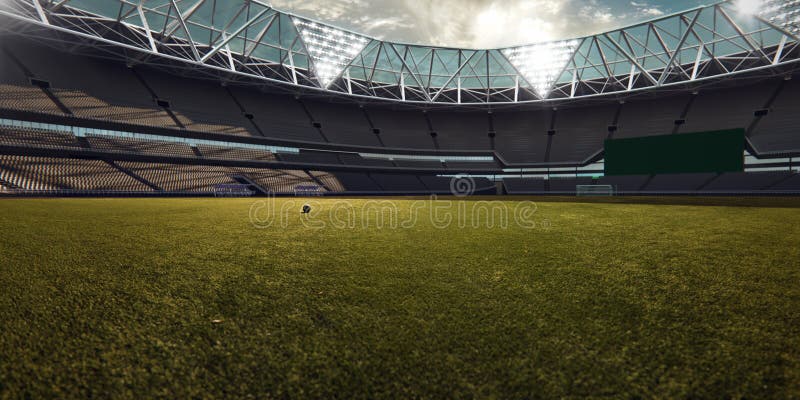 Empty stadium soccer field stock image. Image of grassy - 23293921