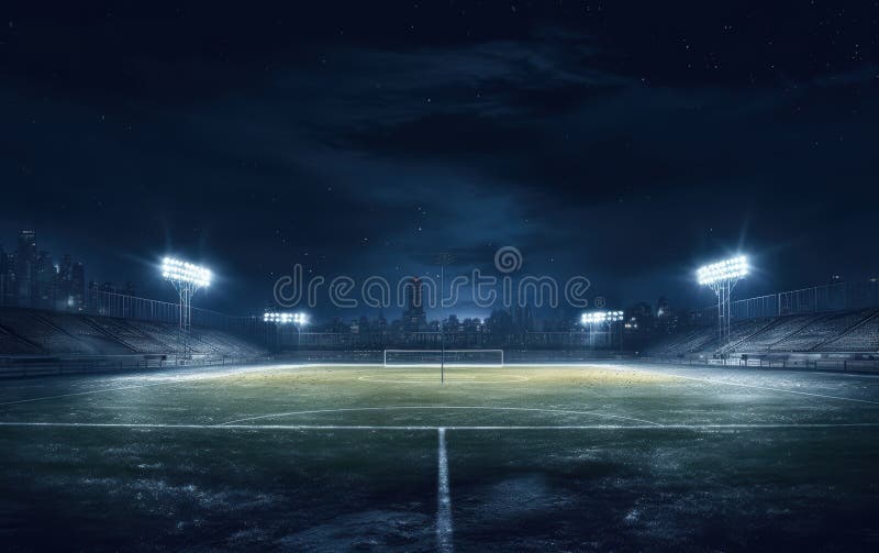 Empty Stadium Night. Created by Generative Artificial Intelligence ...