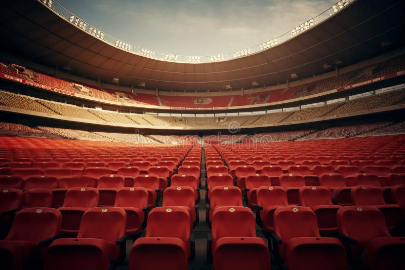 Empty Stadium Seating Awaiting Fans Stock Illustration - Illustration ...