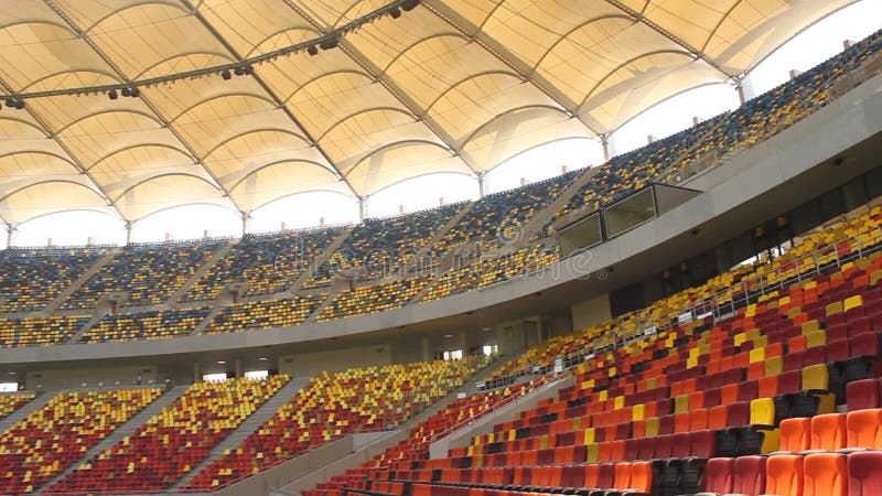 Stadium, Empty Plastic Seats in the Stadium before a Game or during the ...