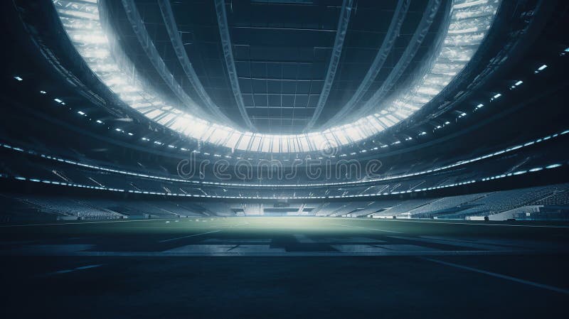Empty Stadium with Steps and Spotlights. Generative Ai Stock ...