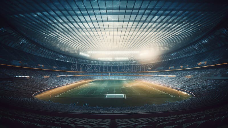 Empty Stadium with Steps and Spotlights. Generative Ai Stock ...