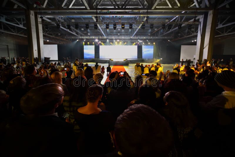 Empty Stage Concert Concert Crowd Front Stock Photo