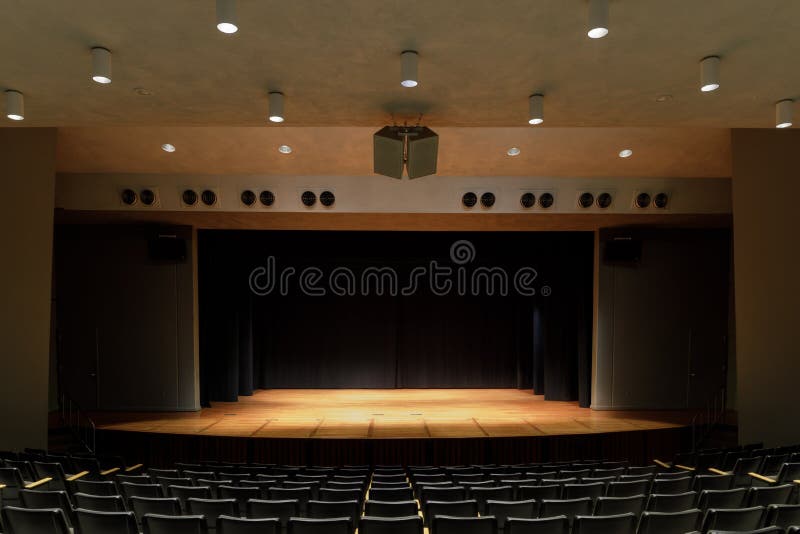 Empty Stage Auditorium stock image. Image of backstage - 230967091