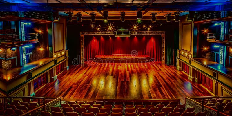 Empty Stage Awaits Dramatic Lighting and Anticipation Build for an ...