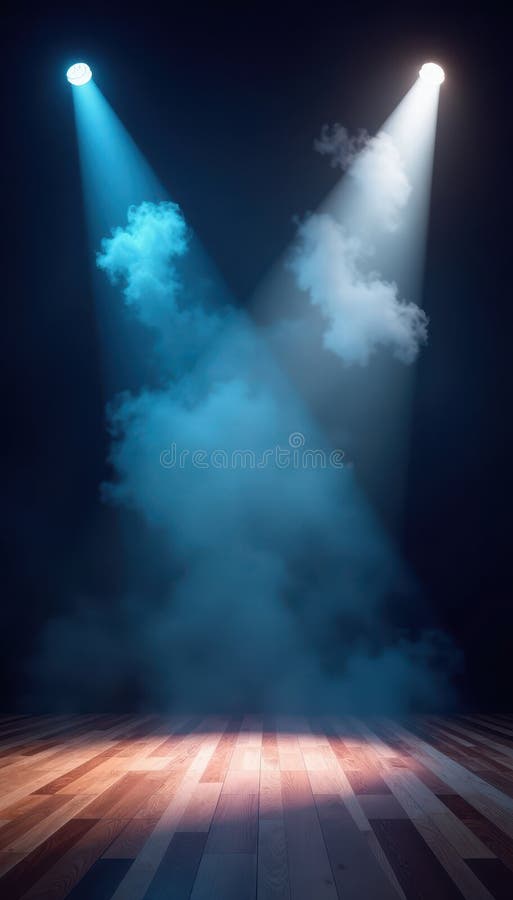 Empty Stage Bathed in Spotlight, Smoky Atmosphere, Performance, Haze ...