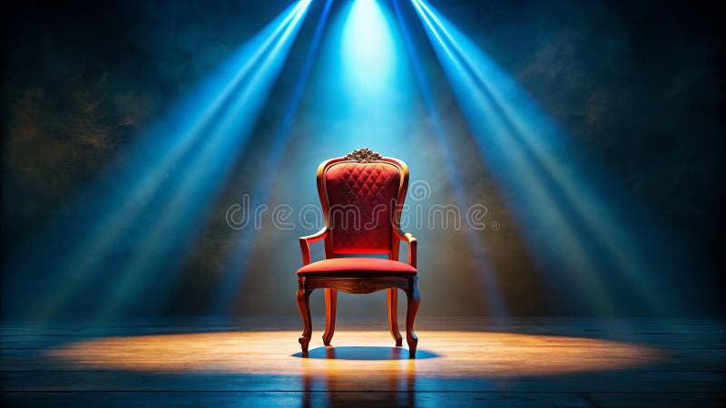 Empty Stage Chair Under Dramatic Theatrical Lighting a Backstage ...