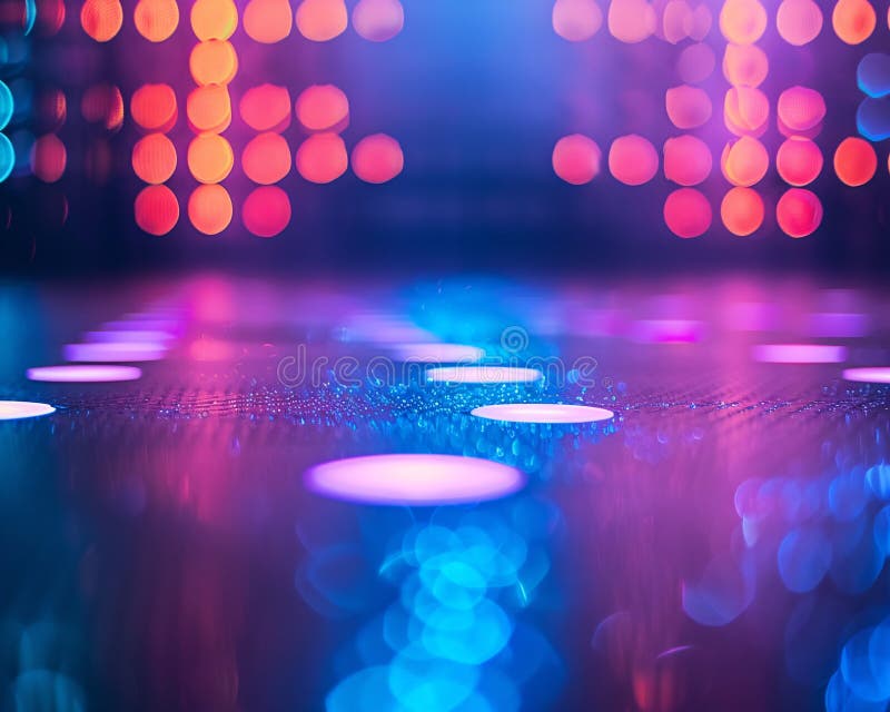 Empty Stage with Colorful Lighting Setup Ready for an Explosive ...