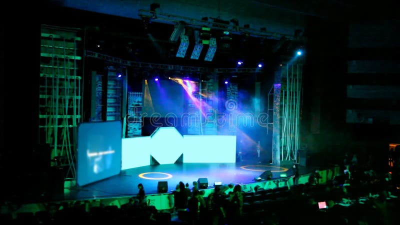 Empty Stage of Concert Hall during Intermission of Stock Footage ...