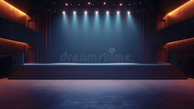 Empty Stage Design Screen and Light Entertainment Blank Stock Image ...