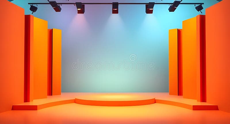 Empty Stage Design Blank Screen System for Graphic System Stock ...