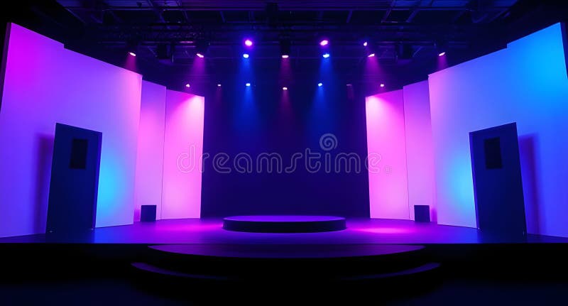 Empty Stage Design Blank Screen System for Graphic System Stock ...