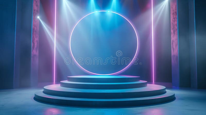 Empty Stage Design for Graphic Stock Illustration - Illustration of ...