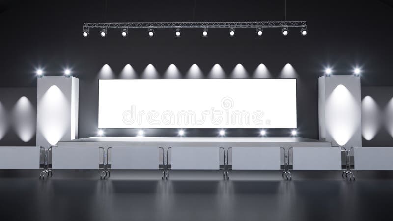 Empty Stage Design for Mockup and Corporate Identity, Blank Stage for ...