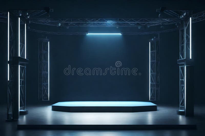 Empty Stage Design for Mockup and Corporate Identity, Display. Blank ...
