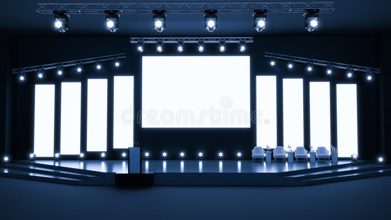 Empty Stage Design for Mockup and Corporate Identity, Scene Event Led ...