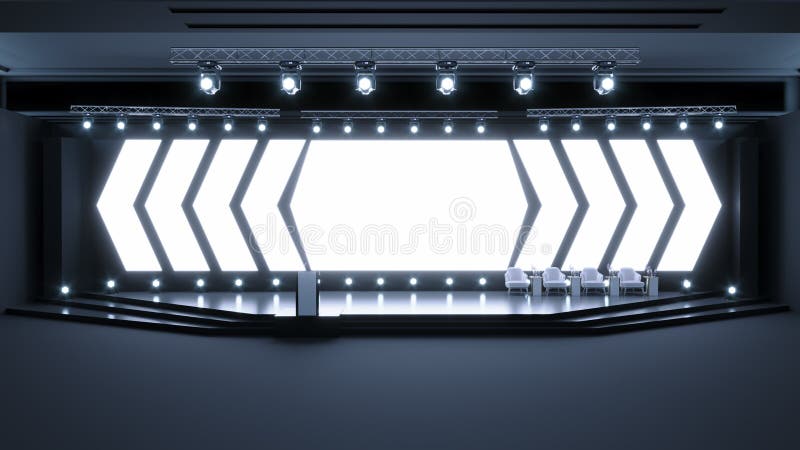 Empty Stage Design for Mockup, Stage Event with Led Screen Stock ...