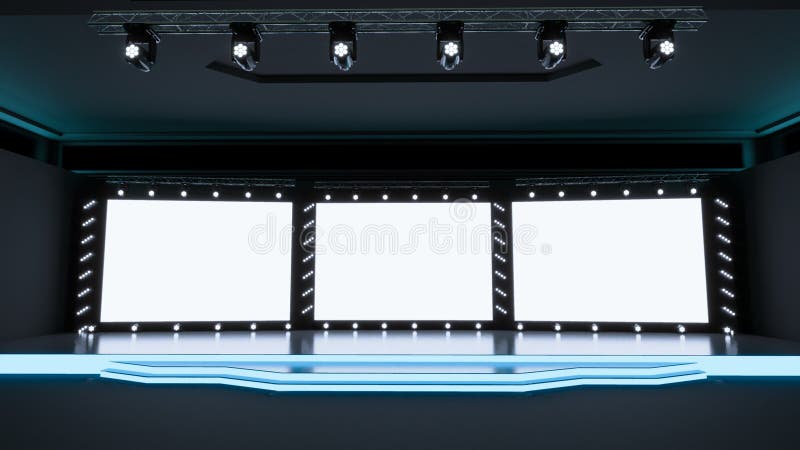 Empty Stage Design for Mockup, Stage Event with Led Screen Stock ...