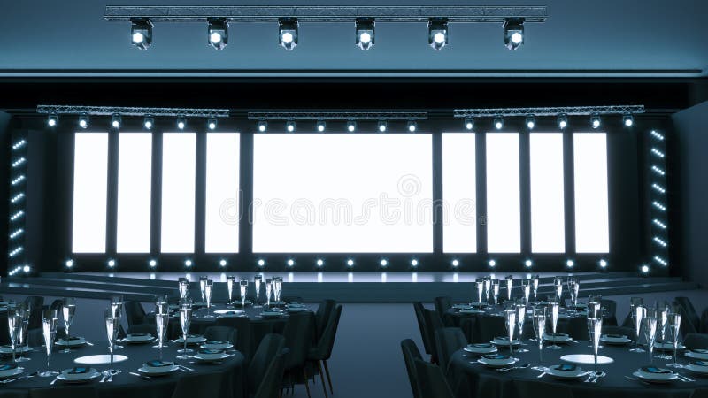Empty Stage Design for Mockup, Stage Event with Led Screen Stock ...