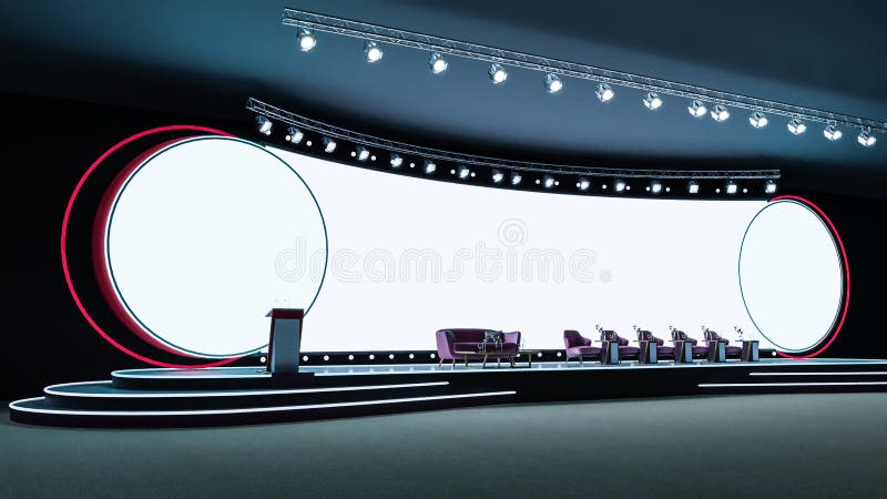 Empty Stage Design for Mockup, Stage Event with Led Screen Stock ...
