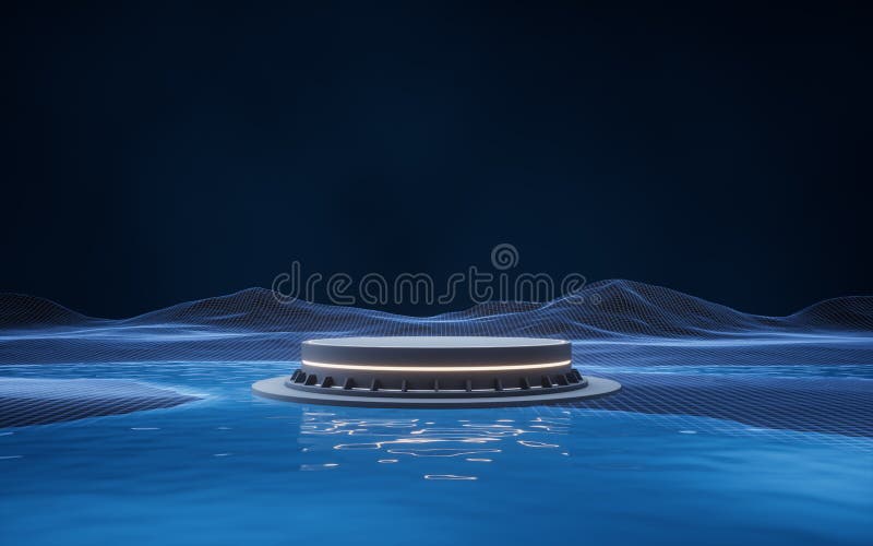 Empty Stage in the Digital Space, 3d Rendering Stock Illustration ...