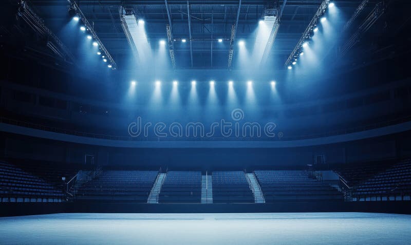 Empty Stage with Dramatic Lighting and Seating Arrangement, Showcasing ...