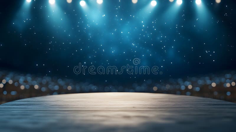 Empty Stage with Dramatic Lights and Glowing Particles, Perfect for ...