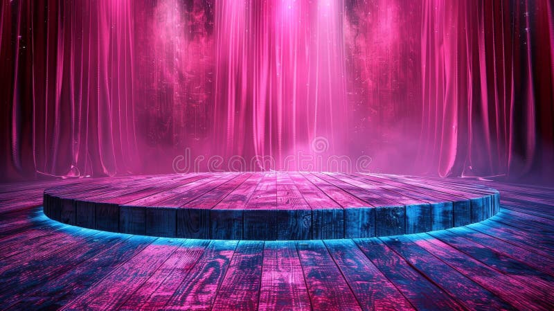 Vintage Empty Stage with Spotlight Illumination Stock Photo - Image of ...