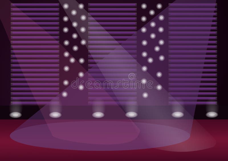 Empty Stage Flat Color Vector Illustration Stock Vector - Illustration ...